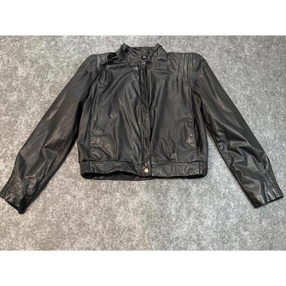 Jackets & Coats | Vtg Fidelity Leathers Black Motorcycle Bomber Aviator ...